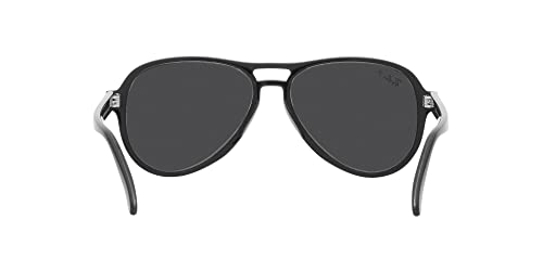 Ray-Ban Men's Rb4355 Vagabond Aviator Sunglasses, Black Transparent Black/Polarized Black, 58 mm
