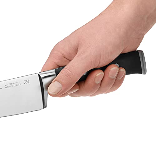 WMF Knife Block with 6 Pieces Grand Class Performance Cut Double Serrated Blade Made in Germany Forged Special Blade Steel - Stainless Steel Rivets Plastic Handles Knife Block of Bamboo