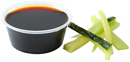 TashiLiving [100Sets-2oz] Jello Shot Cups,Condiment Containers,Disposable Plastic Cups With Lids