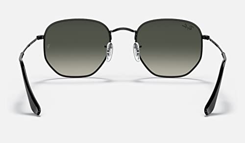 Ray-Ban RB3548 002/71 51MM Black/Crystal Lens Grey Gradient Hexagonal Sunglasses For Men For Women + Bundle with Designer iWear Kit