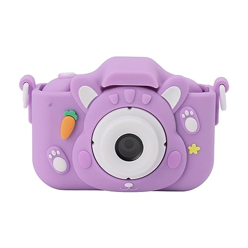 Selfie Camera Toy, Dual Lens 2.0in Screen Children Digital Camera with 32G Card for Boys Girls (Purple)