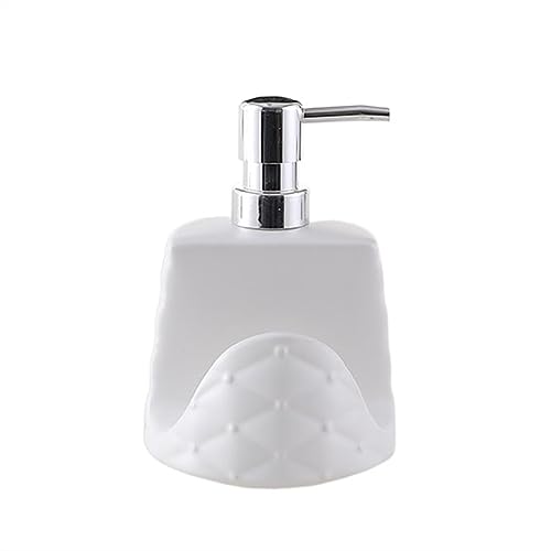 Soap Dispenser White Soap Dispenser for Shower Gel Dish Soap Shampoo, Soap Pump with Sponge Holder, Ceramic Soap Bottle (400 Ml/13.52 Oz) Soap Pump Bottles