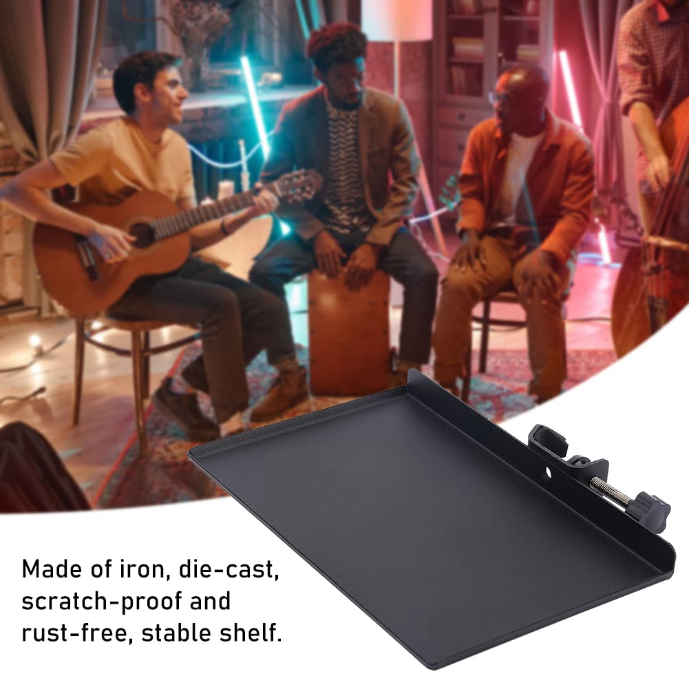 Sound Card Tray Metal Shelf Bracket Phone Clip Iron Microphone Stand Live Tripod Sound Card Tray Broadcast Stable Shelf(black)