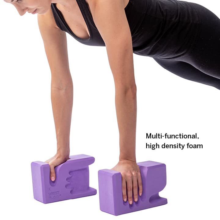 WRIST BUDDY® Yoga Blocks | Engineered to Reduce Wrist Pain, Enhance Wrist Comfort and Grip Strength on the Blocks | Best Performance Block | EVA Foam Blocks Yoga Accessories Set | Great Summer Gifts