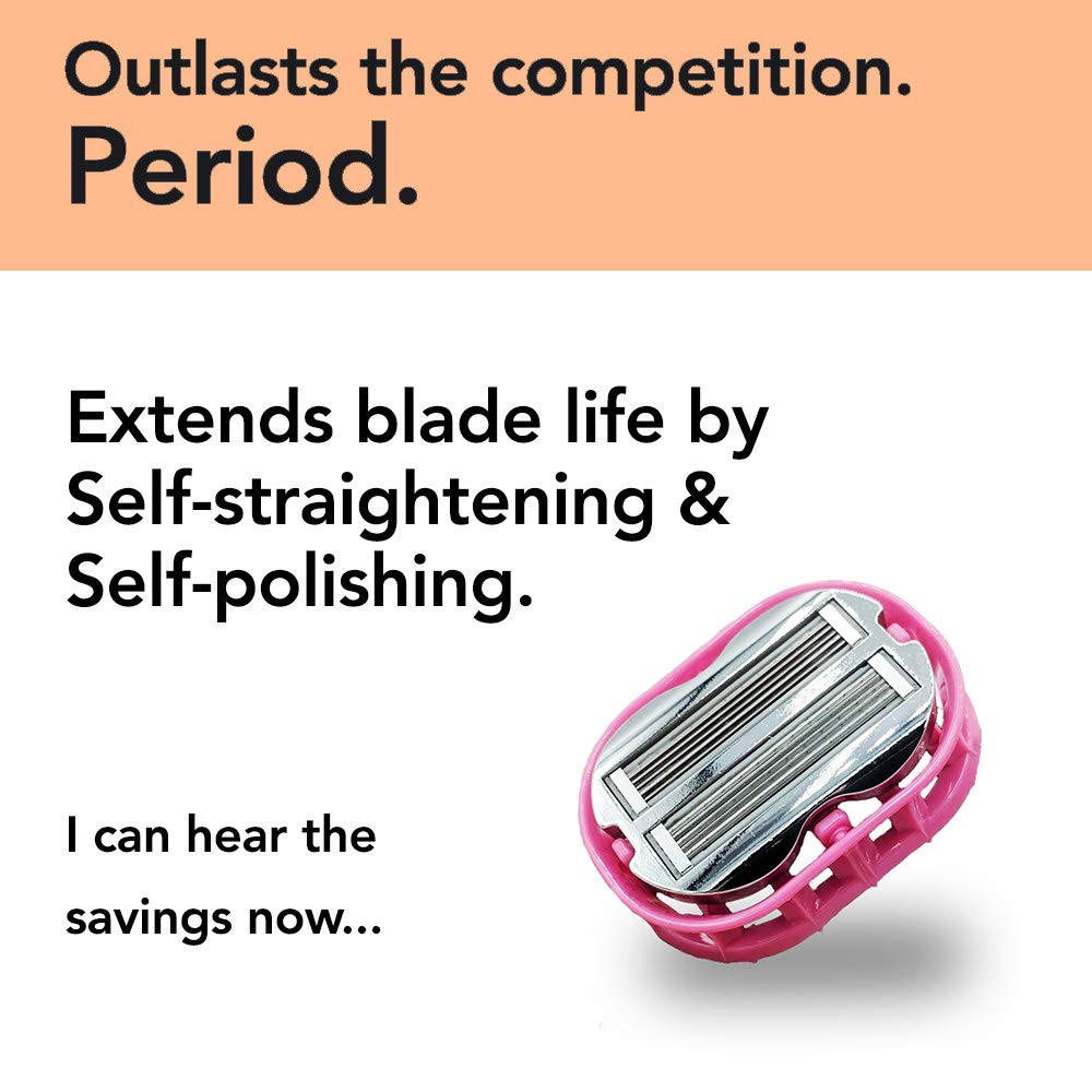 Premium Omnishaver - Pink - The Fastest Way to Shave Head, Legs, Arms, Body| An Alternative to Disposable Shaving Razors Self Cleans & Strops During Use with Durable Blade| Bald Head Shaver for Women