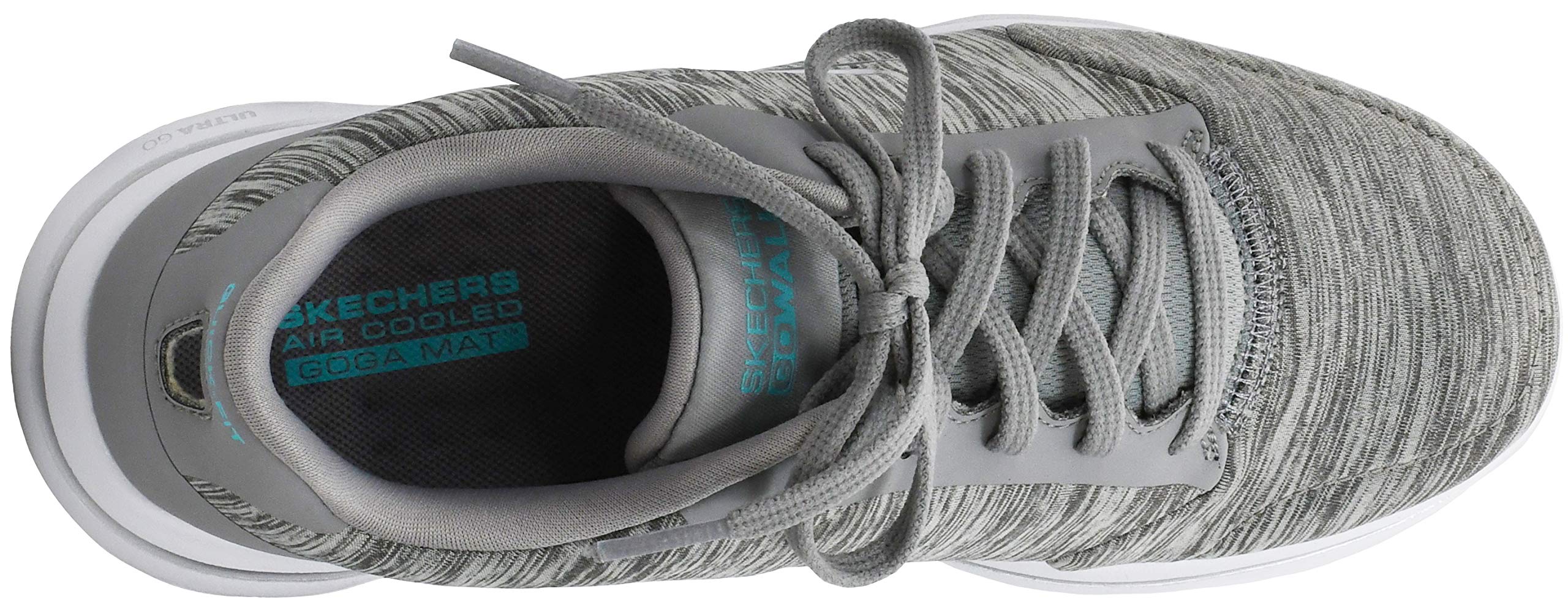 Skechers Women's Go Walk 5-True Sneaker, Grey/Light Blue, 7.5 M US