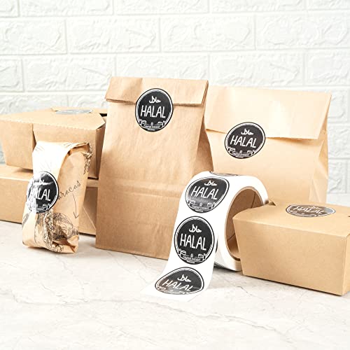 Restaurantware Label Tek 2 Inch Tamper-Evident Stickers For Halal 500 Rolled Tamper Seal Stickers - Chalkboard Design For Safe Food Delivery Black With White Font Plastic To Go Stickers