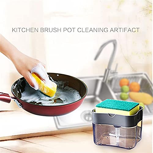 Soap Pump Dispenser Soap Dispenser Pump with Sponge Manual Press Liquid Dispenser Container Manual Press Soap Organizer Kitchen Tools Bottles Dispenser (Color : Brass)