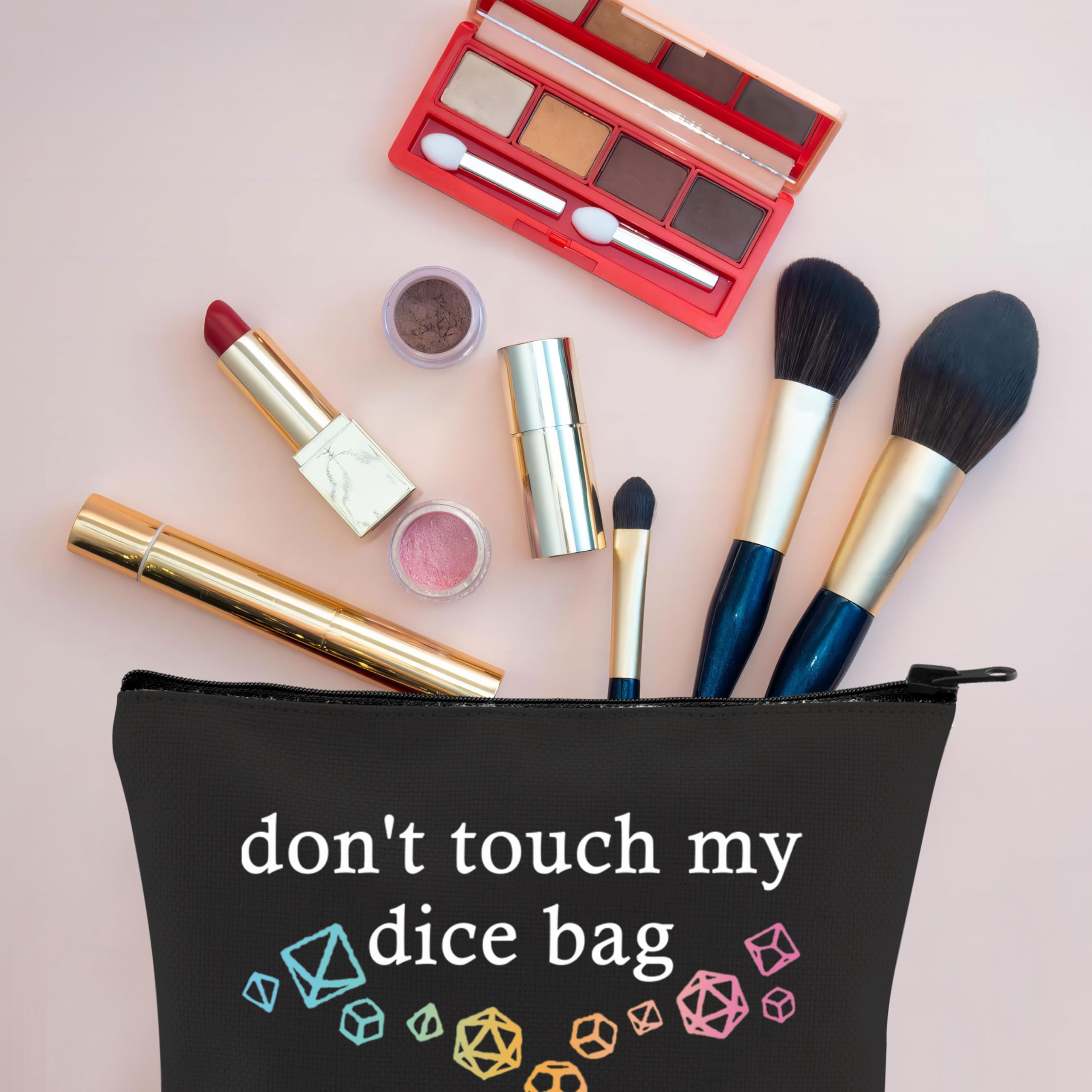 VAMSII Dice Zipped Storage Pouch Don't Touch My Dice Bag Funny Gamer Gift Token Bag (Dice Bag)