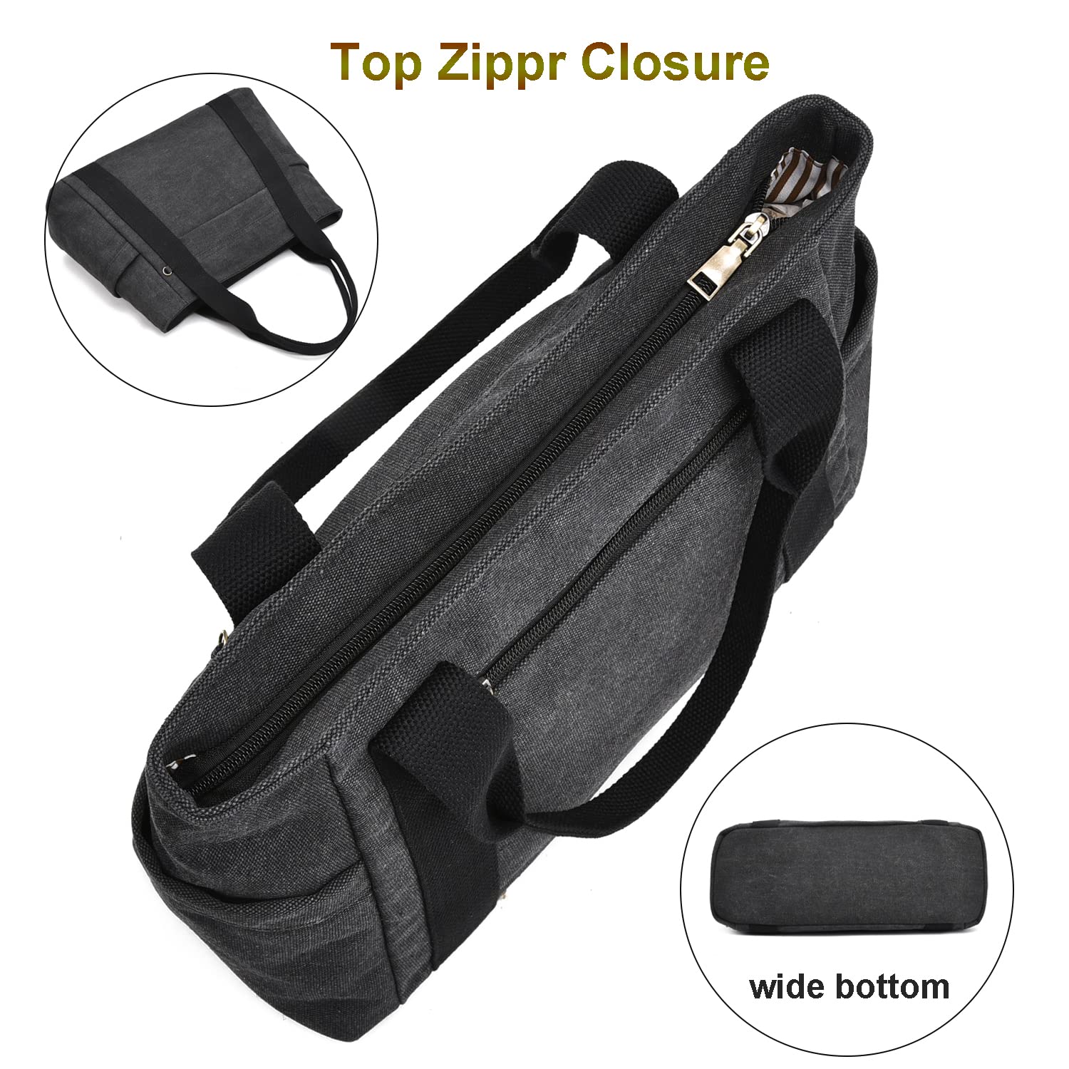 Women’s Canvas Tote Purses Fashion Small Shoulder Handbag with Top Handles Pockets Lightweight Work Bag