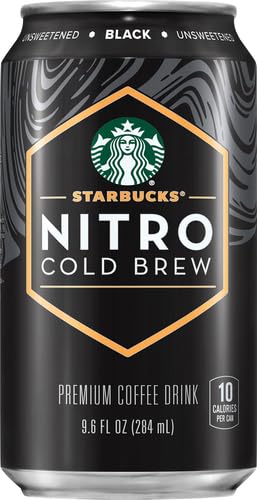Starbucks Nitro Cold Brew Coffee, Black Unsweetened, 9.6oz Can