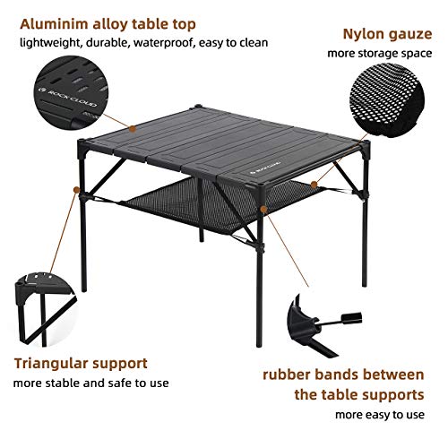 ROCK CLOUD Portable Camping Table Aluminum Folding Camp Table Lightweight Outdoor for Camping Hiking Backpacking Picnic