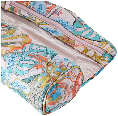 Vera Bradley Women's Cotton on a Roll Makeup Brush & Pencil Case, Rain Forest Canopy - Recycled Cotton, One Size