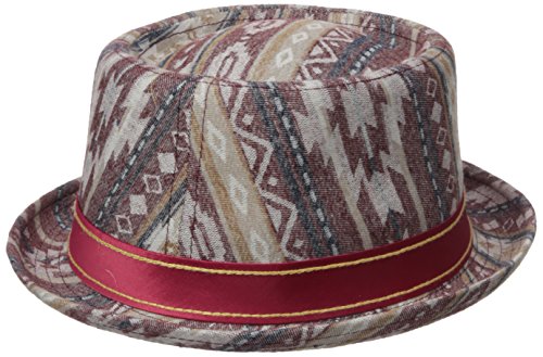 Robert Graham Headwear Men's Arizona Porkpie Hat, Red, X-Large
