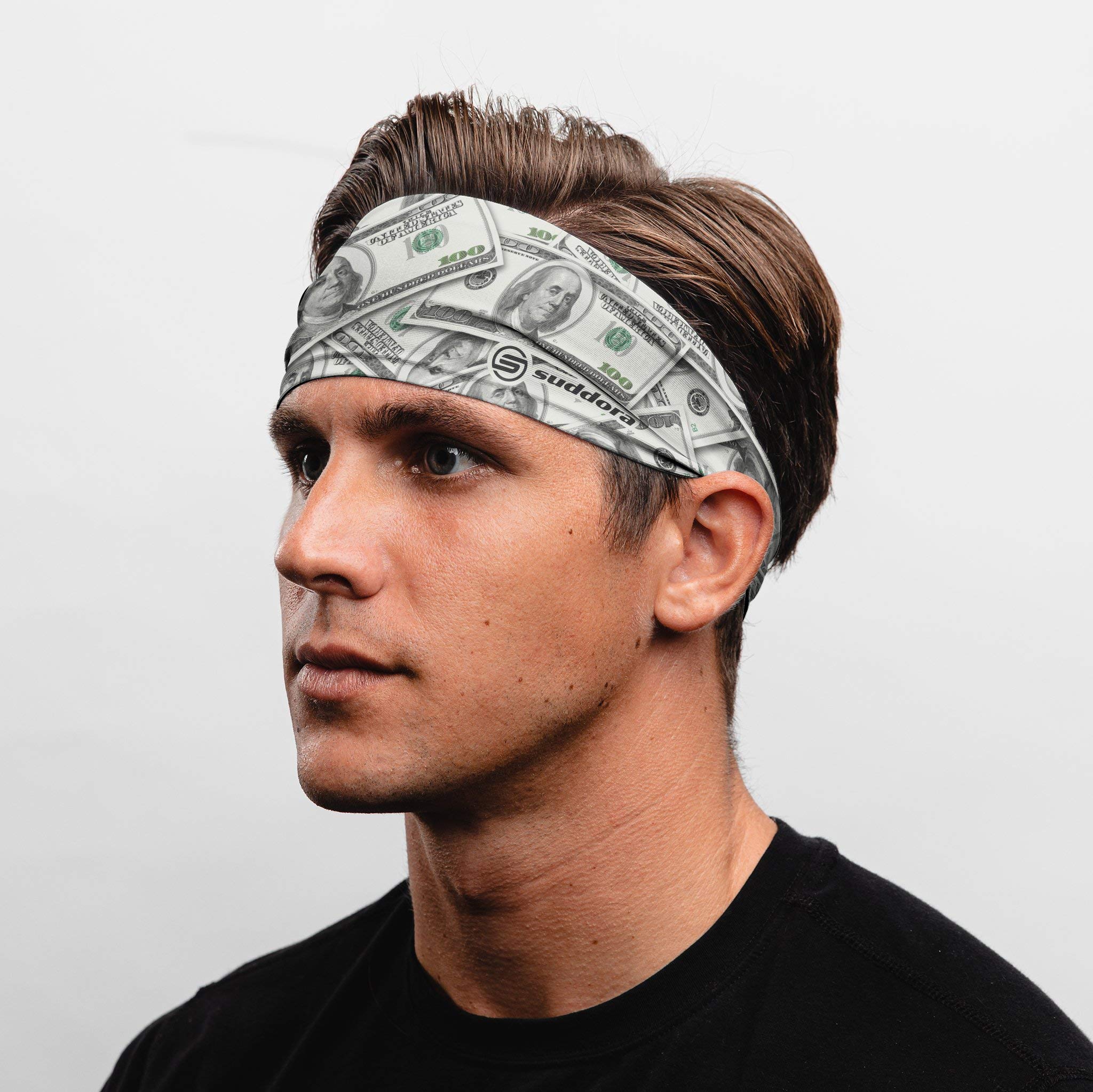 Suddora Dolla Bills Non Slip Tapered Headbands - Running, Sports and Outdoor Activity