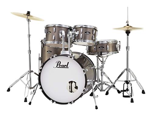 Pearl Roadshow Drum Set 5-Piece Complete Kit with Cymbals and Stands, Bronze Metallic (RS505C/C707)