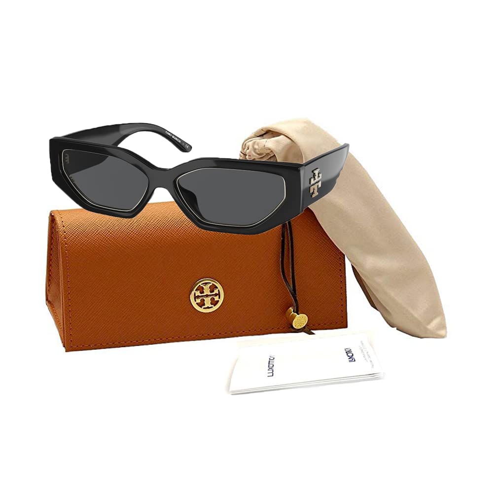 Tory Burch TY9070U 185913 55MM Transparent Blue/Amber Gradient Rectangular Sunglasses for Women + BUNDLE With Designer iWear Eyewear Kit