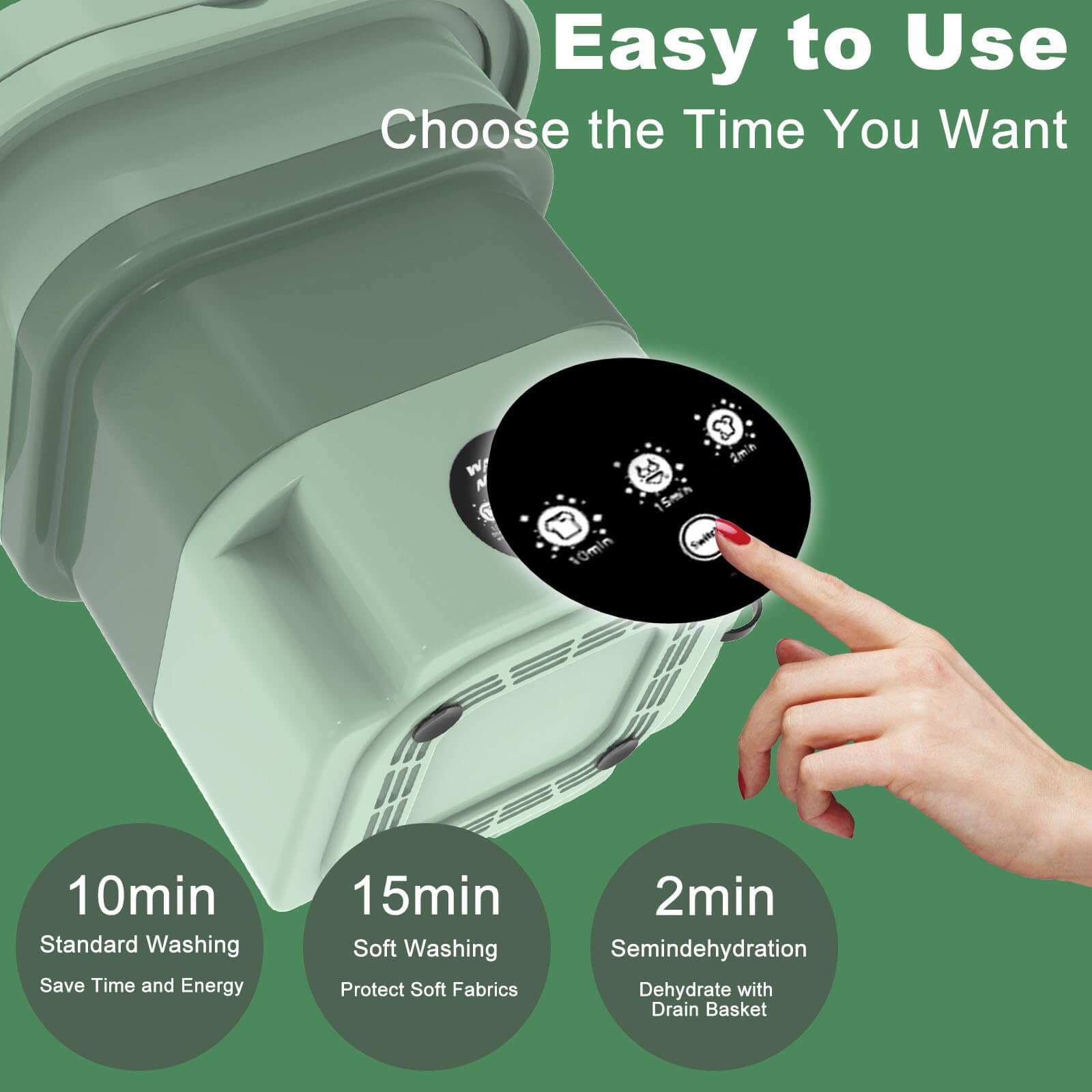 Small Washing Machine Portable, Mini Washer and Dryer Machine Foldable Washing Machine for Underwear, Baby Clothes, or Small Items, Portable Laundry Washing Machine for Apartments, Camping, Travel