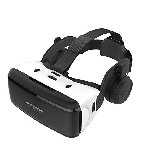VR Headset Metaverse and Games with Hand Remote for iPhone and Android Phone with Earphones (Headset/Earphones with Remote)