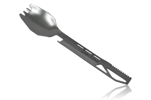 Valtcan Titanium Camping Cyberspork 3-in-1 Fork Spoon Fork Bottle opener Utensil Long Handle Spork for Backpacking Outdoor Sport Biking Hiking Trip Meals