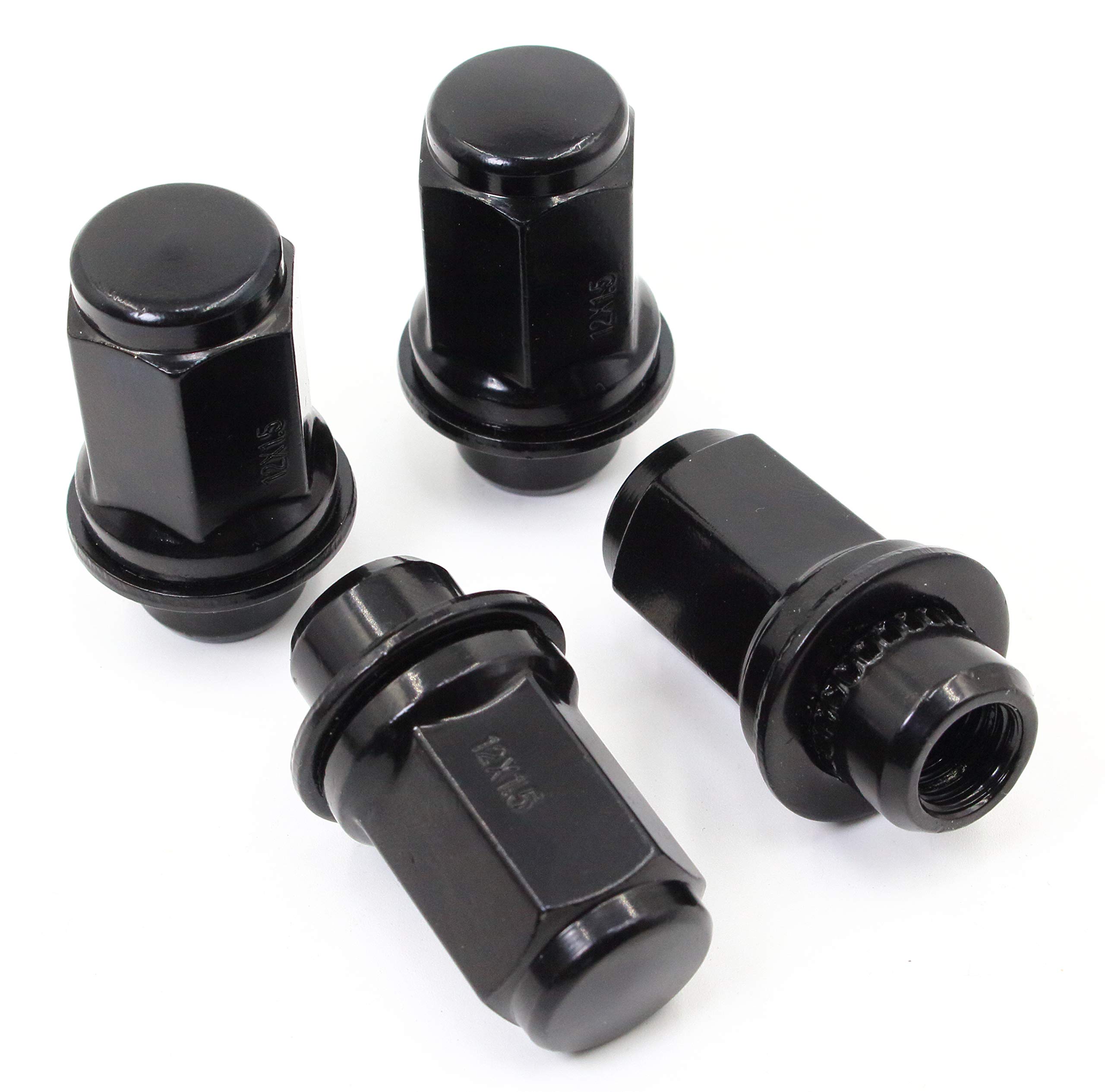Set of 24 Veritek 12x1.5mm 1.87 Inch 47mm Length 13/16 Hex OEM Factory Mag Washer Style Black Lug Nuts for Lexus Toyota Tacoma 4 Runner FJ Cruiser SR5 Pre-Runner TRD Off-Road Limited OEM Replacement
