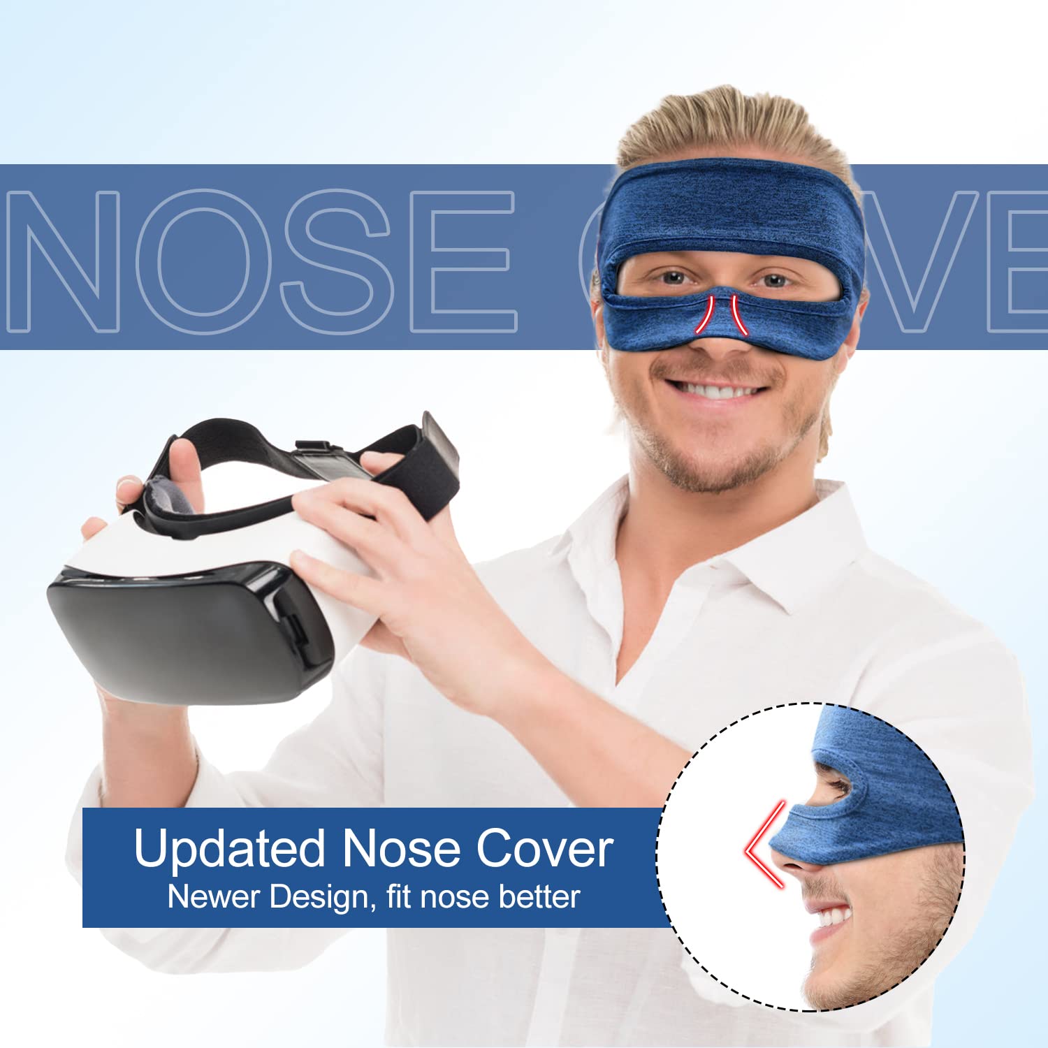 VR Sweat Band Mask for Oculus Quest 2 Sweat Guard, Breathable & Elastic Face Cover for Wearable Tech Virtual Reality Gear, Oculus Quest 2 Accessories for Men Women (3 PCS)
