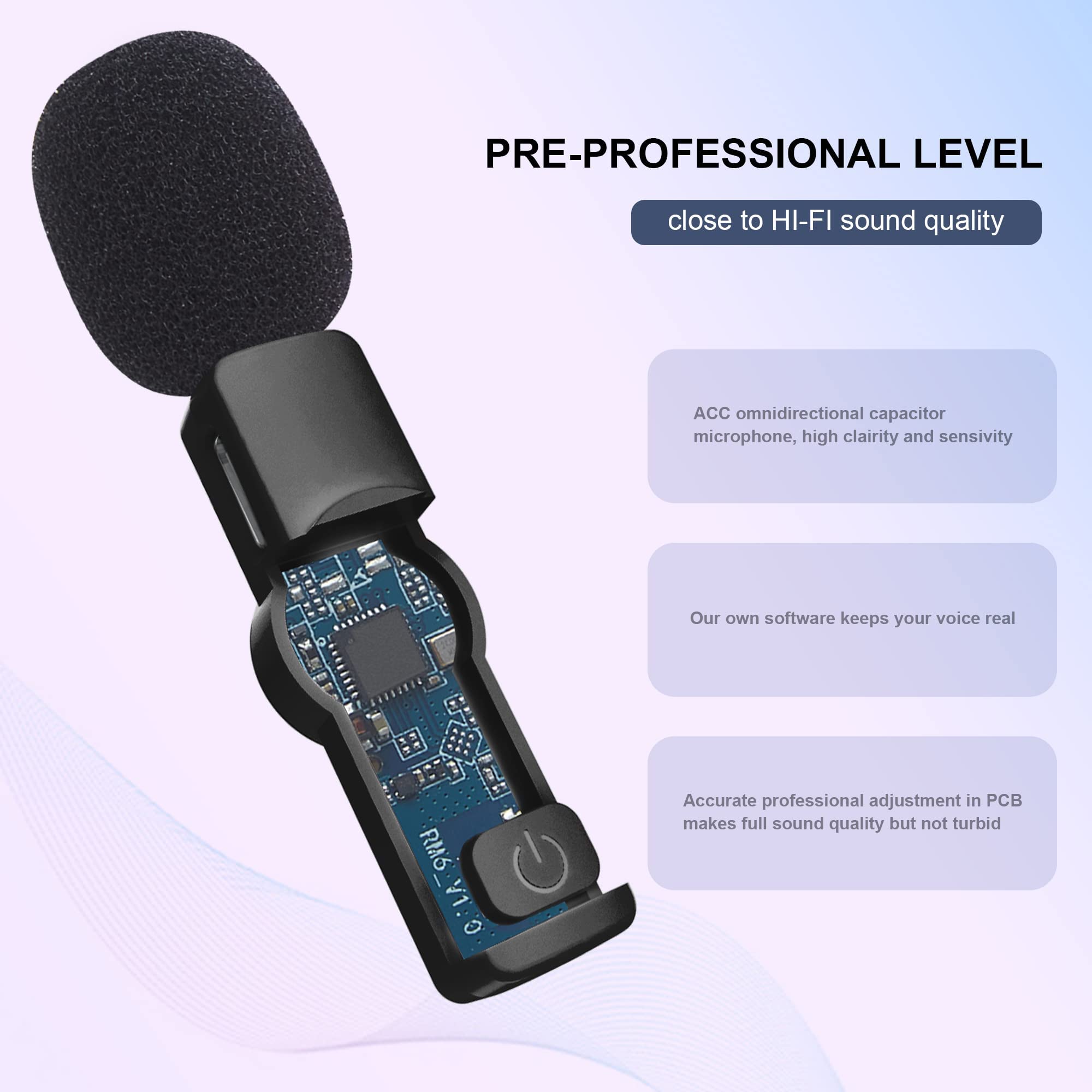 Wireless Microphone for iPhone iPad, IOS13+, Pre-Professional Grade Candy Mic for Tikok Livestream/Video Recording, Vlog, YouTube (Pink)