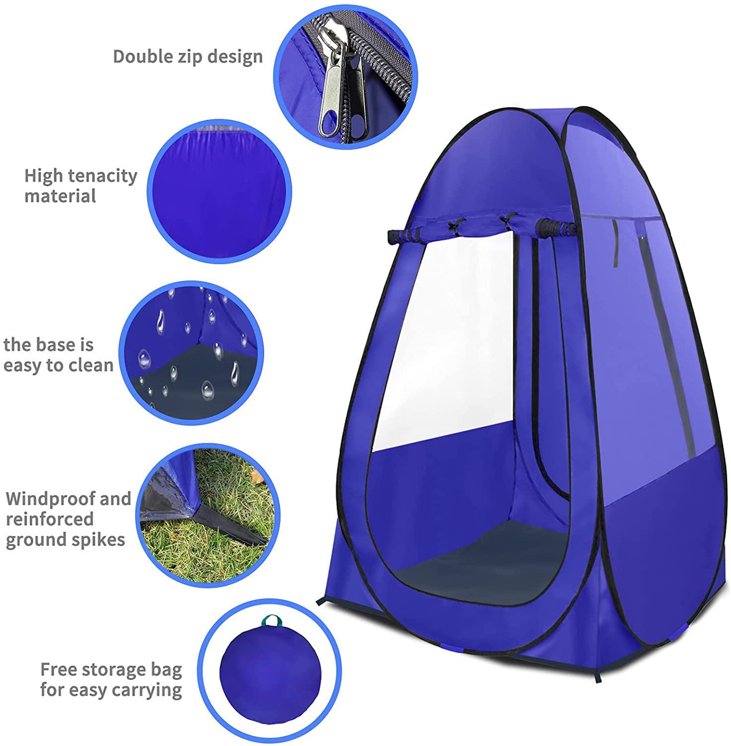 Single Pop Up Tent Pods Sports Fishing, Clear Rainproof Windproof Beach Tent for Wind and Rain in Chilly Weather,Lightweight and Sturdy, Easy Set Up, Outdoor Foldable