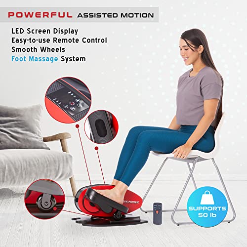 VX-Power Seated Elliptical Bike Pedal Exerciser for Leg Workout with Mini Massage Gun Deep Tissue Percussion for Pain Relief Device β Bundle