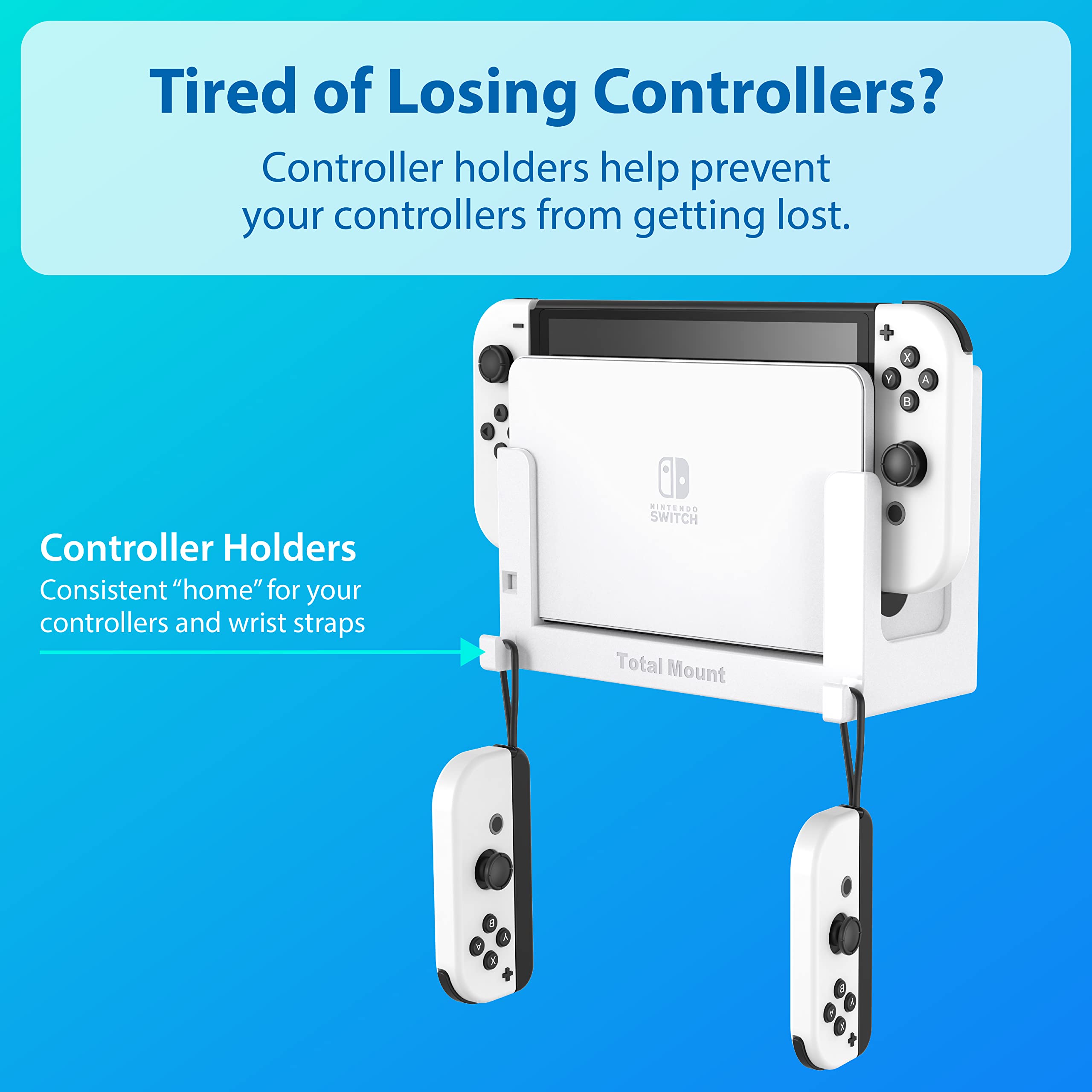 TotalMount for Nintendo Switch β Mounts Nintendo Switch on Wall Near TV β Compatible with OLED and Regular Nintendo Switch Models (Premium White)