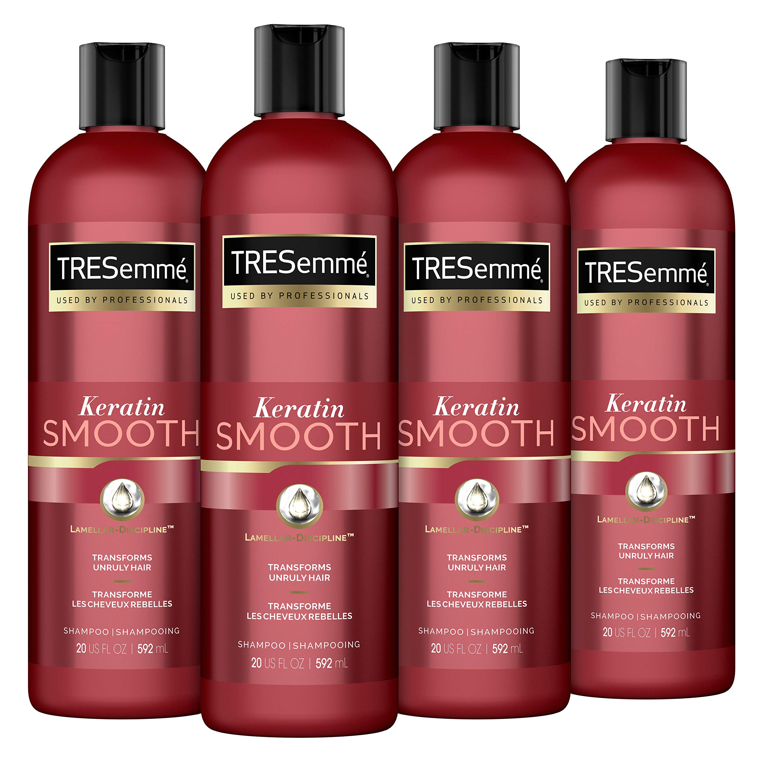 TRESemmé Shampoo Keratin Smooth 4 Count For dry hair Sleek Look for Up to 72 Hours 20 oz