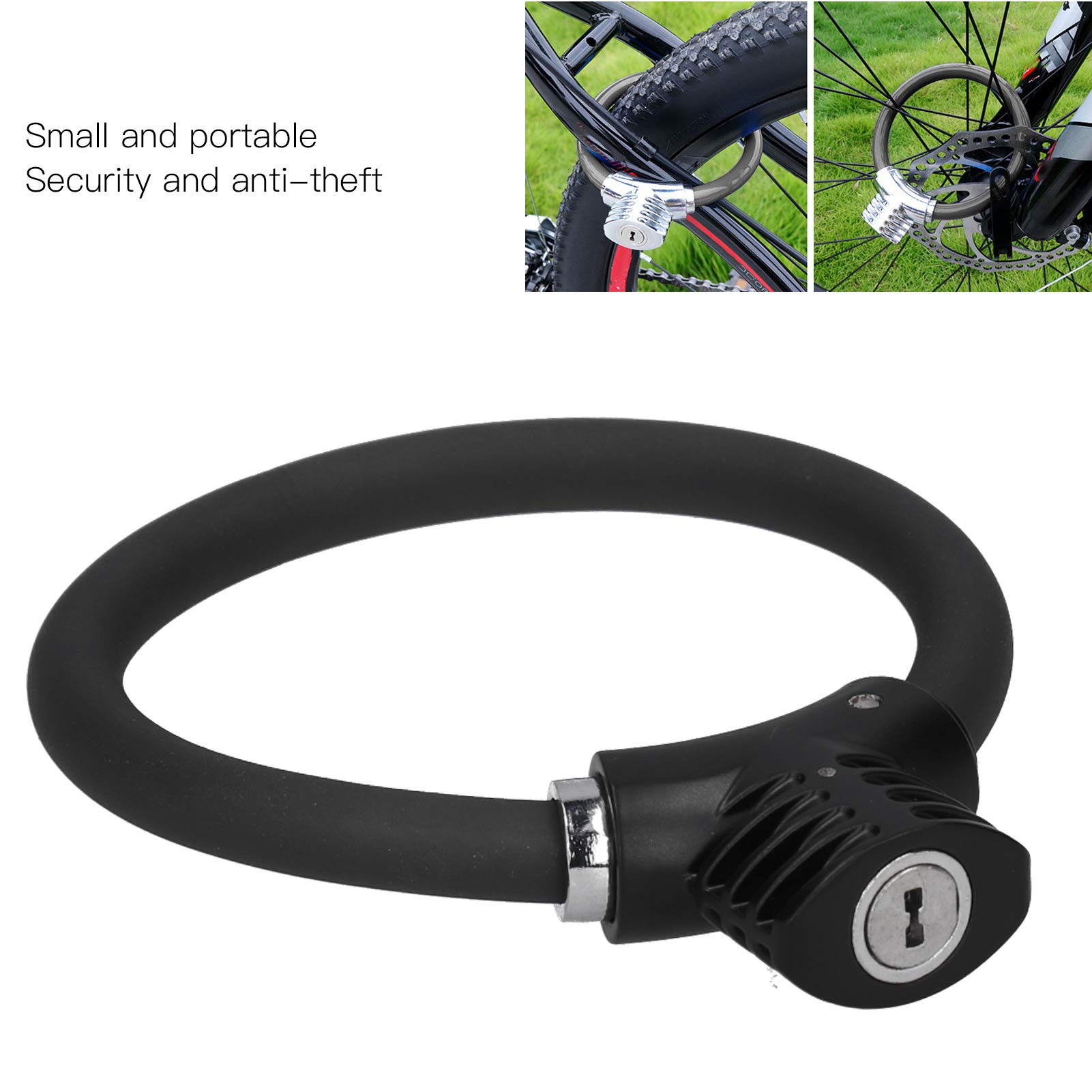 Tomantery Bicycle Chain Lock Reflective Black for Cable Lock for Bicycle Lock for Motorcycle Lock for Chain Lock(Matte Black)