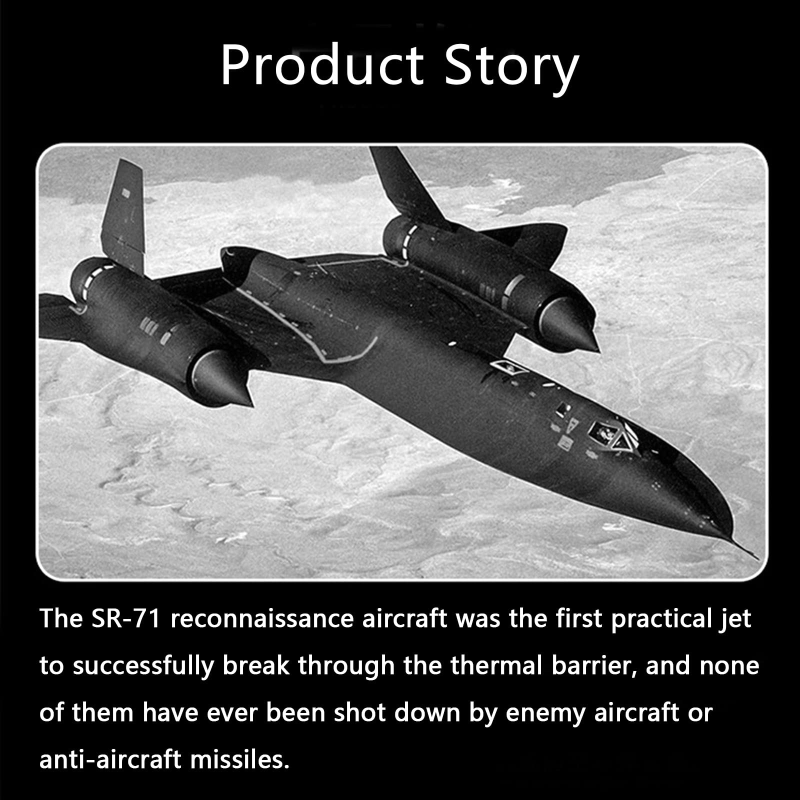 Veccsill SR71 Blackbird Model Airplane Building Blocks Set(183 PCS), Military WW2 Plane Kits for Boys, Army Aircraft Fighter Jet Sets for Kids
