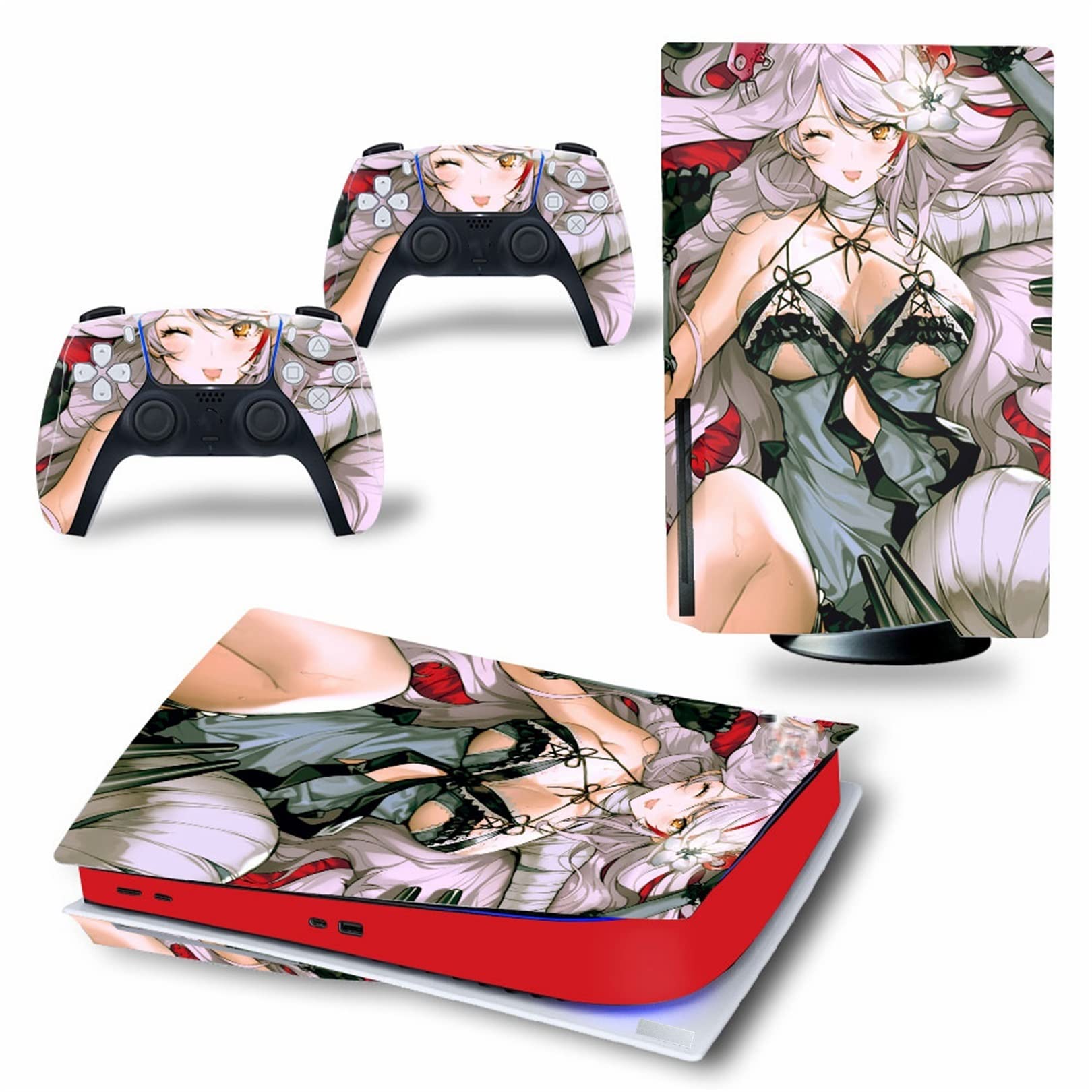 WREXIL LEEWEE for PS5 Skin Disc Edition & Digital Edition Console and Controller Vinyl Cover Skins Wraps Scratch Resistant, Compatible with for PS5 350046 No Foaming (Size : Digital Edition)