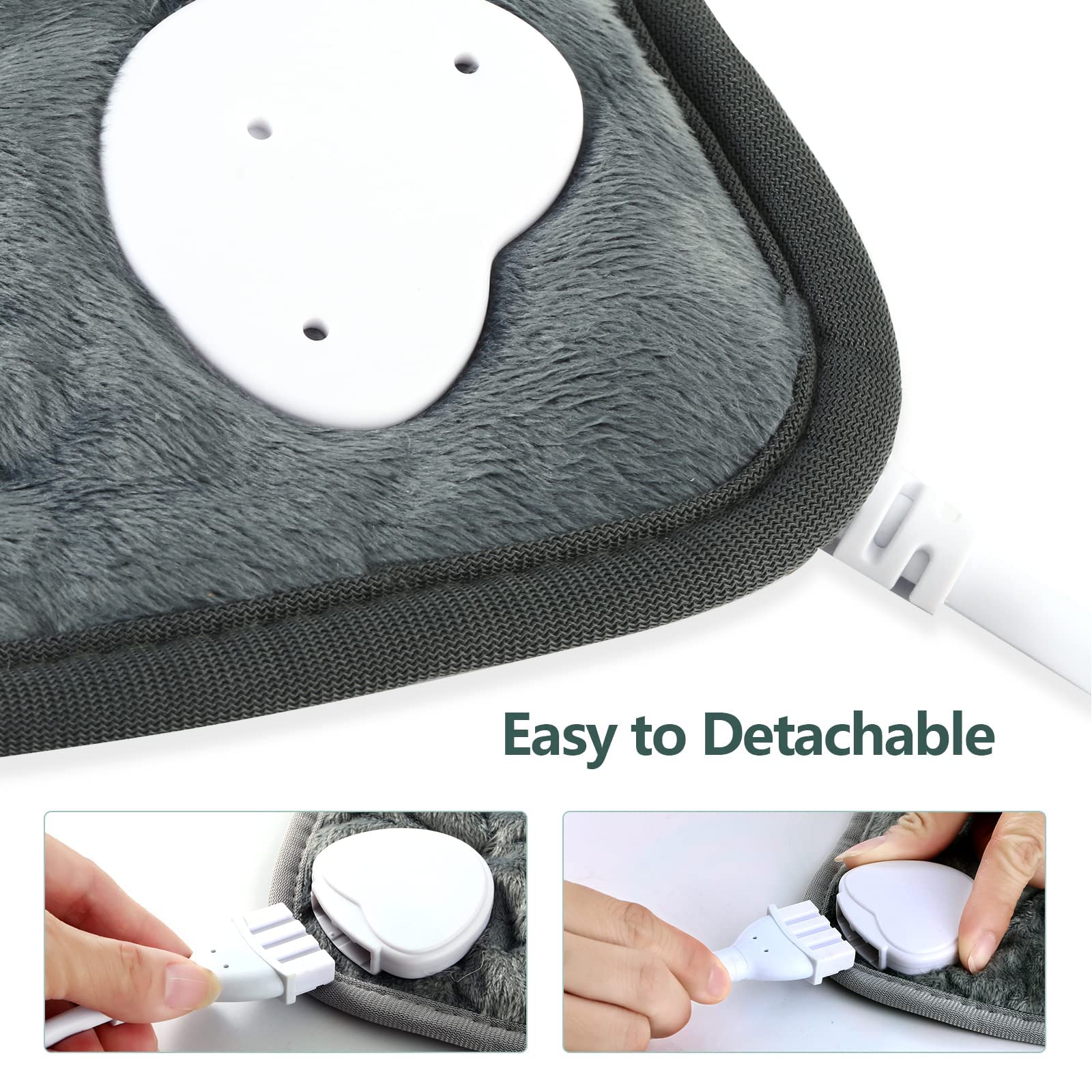 Sinocare Electric Heating Pad for Back Pain Relief Neck and Shoulders Cramps - Extra Large [12"x24"] - Auto Shut Off - Heat Pad with Moist & Dry Therapy Dark Grey