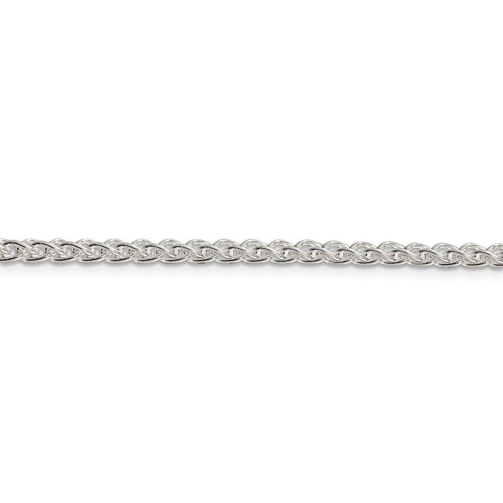 Solid 925 Sterling Silver 3mm Round Spiga Chain Necklace - with Secure Lobster Lock Clasp 20"