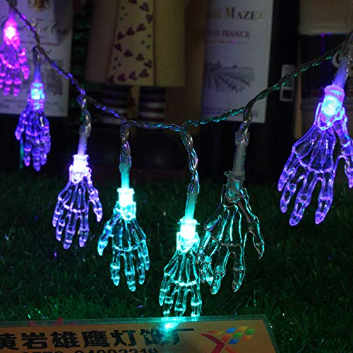 Shanyuna Halloween String Lights Outdoor Lights Battery Powered - 2.5/5M 20/40LED Ghost Hand Light Up Your Home Patio Garden Indoor for Halloween Party Decorations Decor (5M - 40LED)