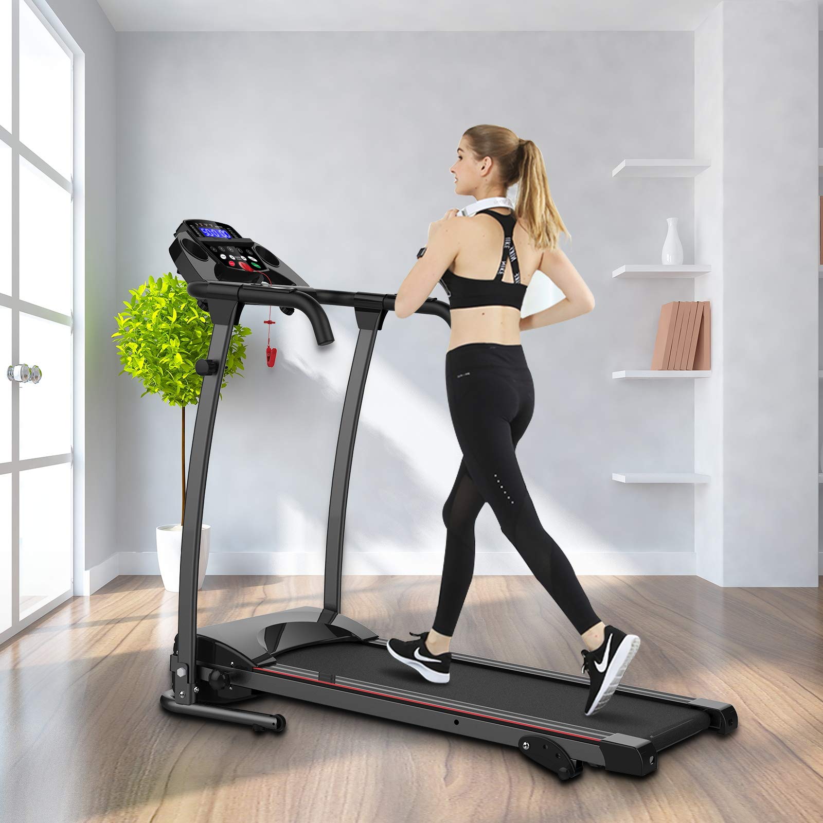 SHAREWIN Folding Treadmills for Home with Incline, Portable Running Machine Electric Compact Treadmills Foldable for Exercise Home Gym Fitness Walking Jogging