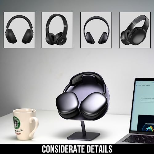 WIWU AirPods Max Stand with Sleep Mode, Aluminum Alloy Headphone Holder, Protective Silicone Pad, Solid Base, Compatible with Headbands up to 1.7 inches