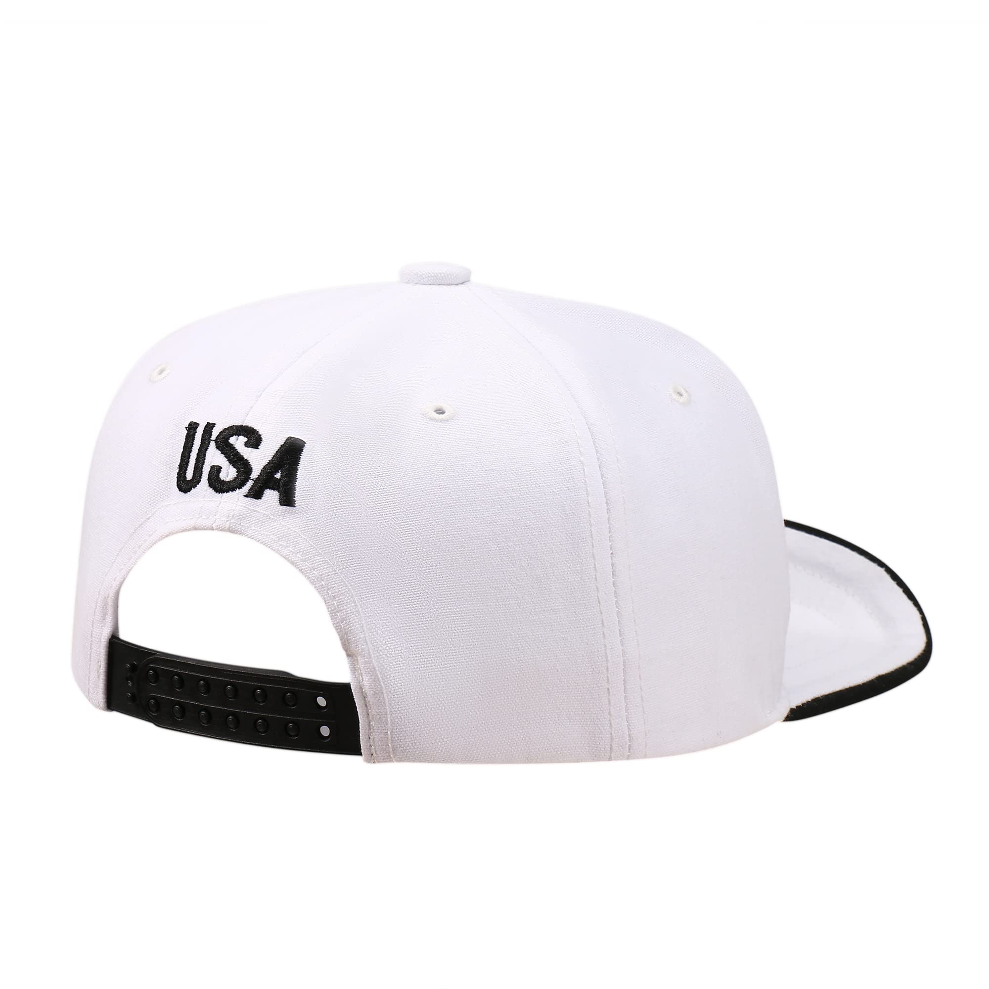 Upturned Brim Snapback Hats for Men Adjustable Two Tone Fliped Up Brim Trucker Snap Backpack Fitted Turn-up Brim Baseball Caps White