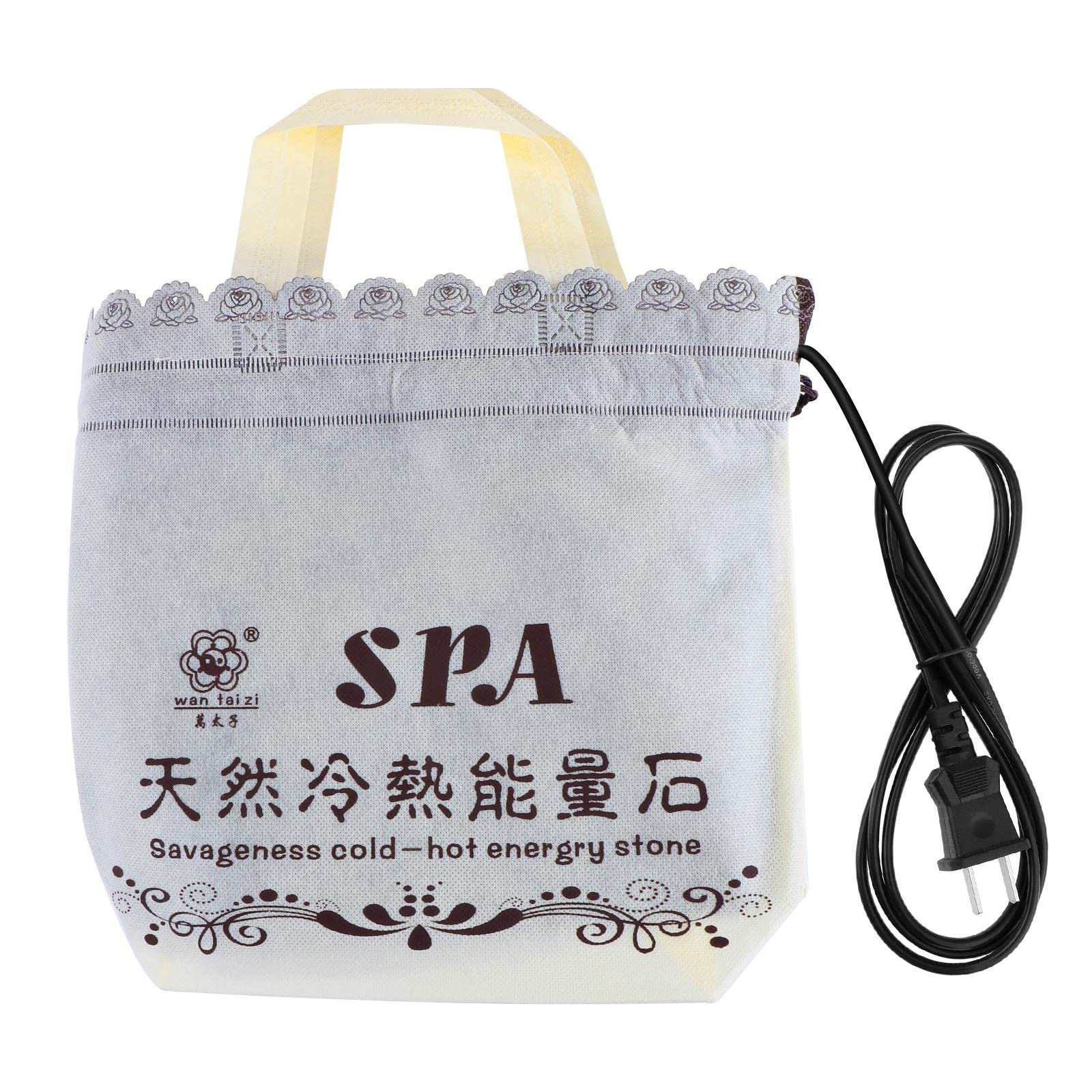 Prettyia Electric Hot Stone Heater, SPA Massage Hot Stone Warmer Heating Bag for Body Relax, Holds 16 Pcs Rock Stone