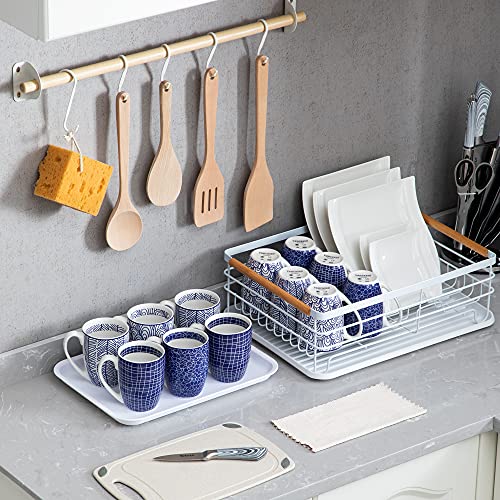 vancasso Porcelain Coffee Mug Set, Takaki 300 ml/10.6 Ounce Coffee Tea Cup Set of 4, for Cappuccino/Latte/Tea, Blue