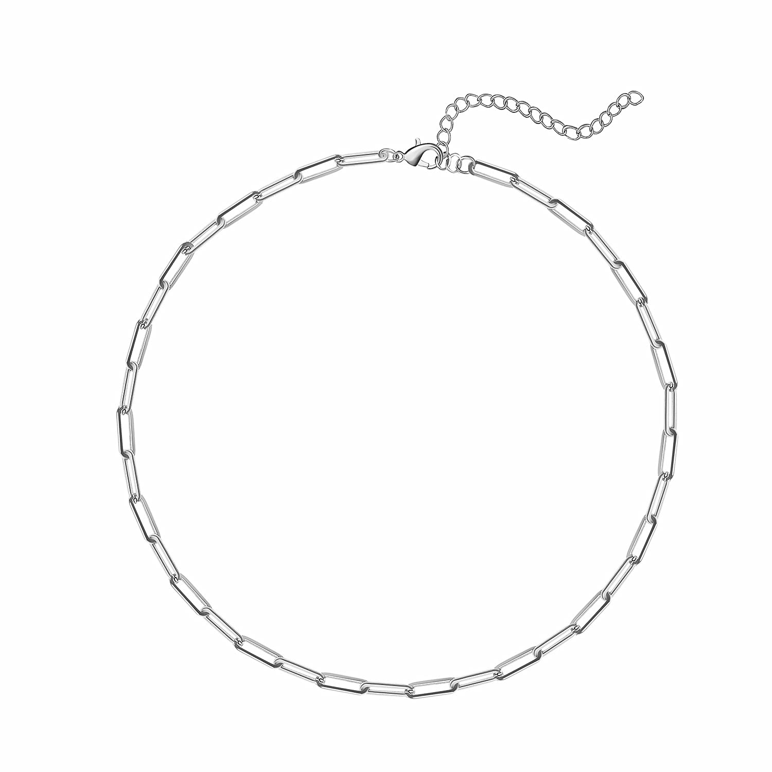 Sora Tuki Silver Paperclip Chain Necklace for Women