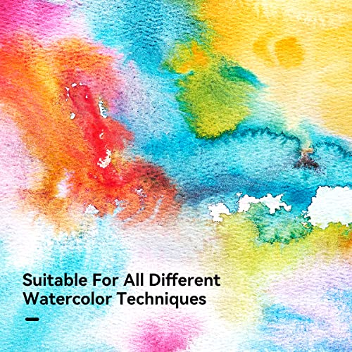Paul Rubens 60 Sheets Watercolor Paper, Cold Press 50% Cotton&140lb /300gsm Acid-free Bulk White Paper for Artists, Students & Adults(7.68 * 5.31 inch)