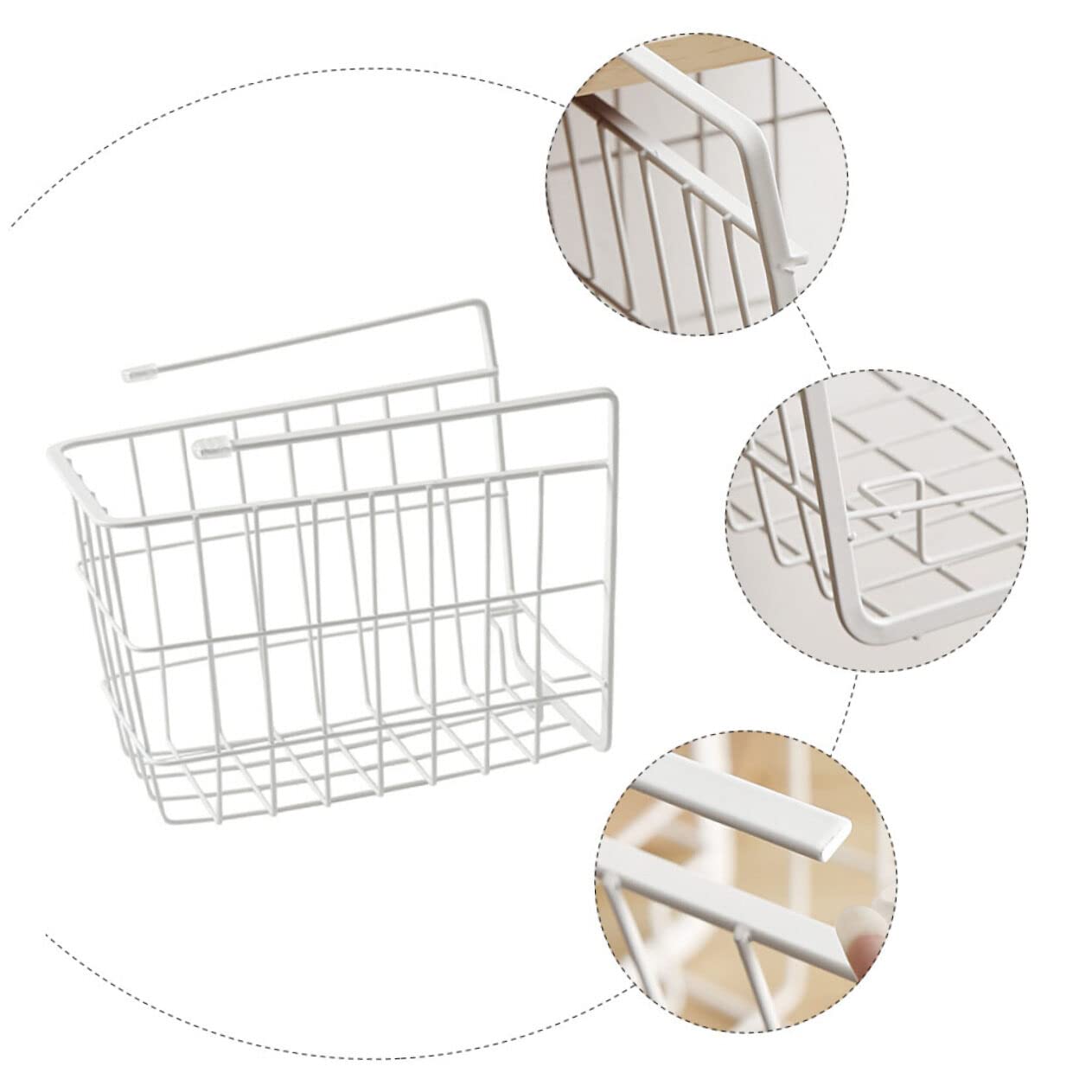 STOBAZA Cabinet Hanging Storage Hanging Baskets Sliding Shelf 1pc Storage Hanging Basket Office Wrought Iron Sink White Wire Rack Cabinet Organizer Storage Sundries Organizer