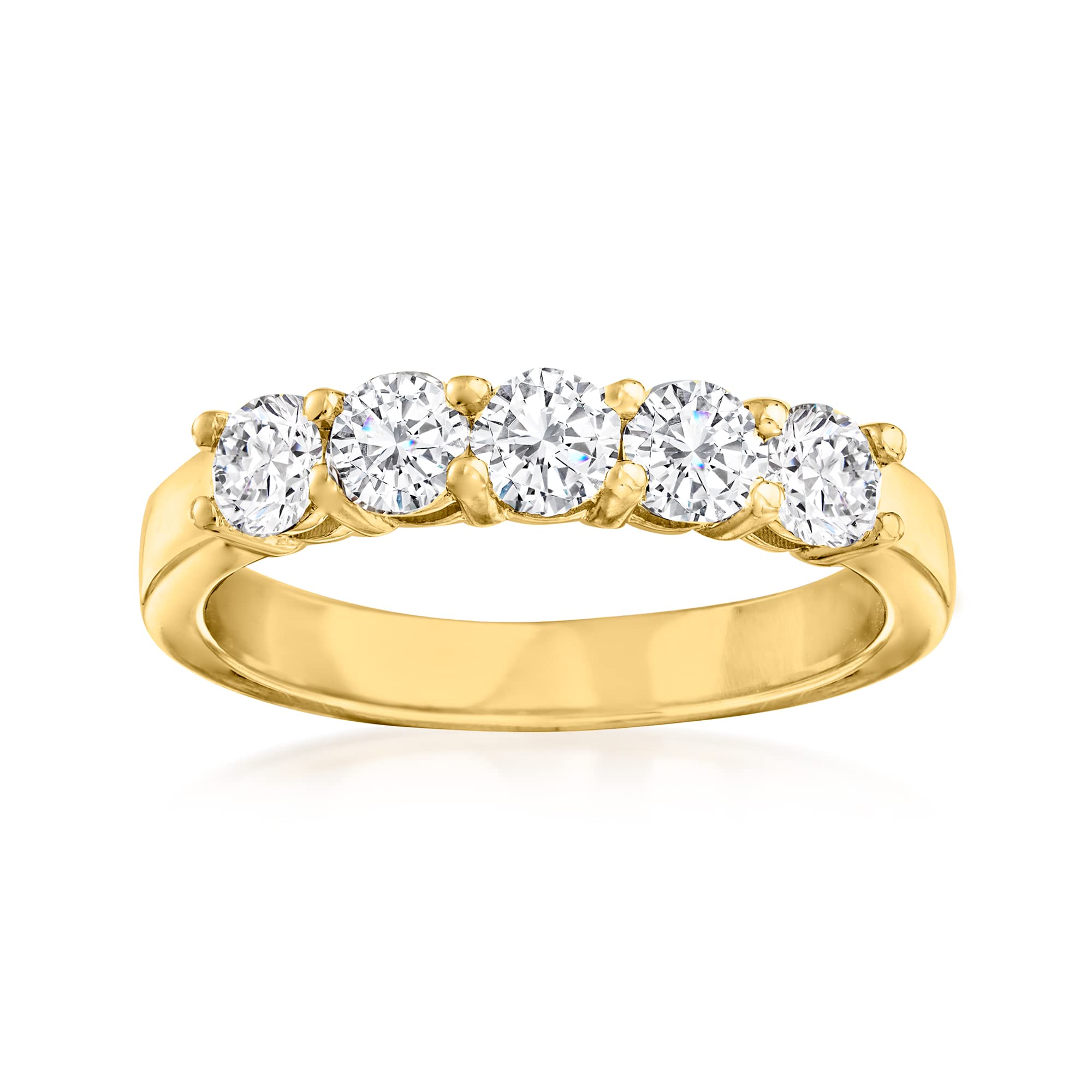 Ross-Simons Diamond 5 Stone Ring in 14kt Yellow Gold