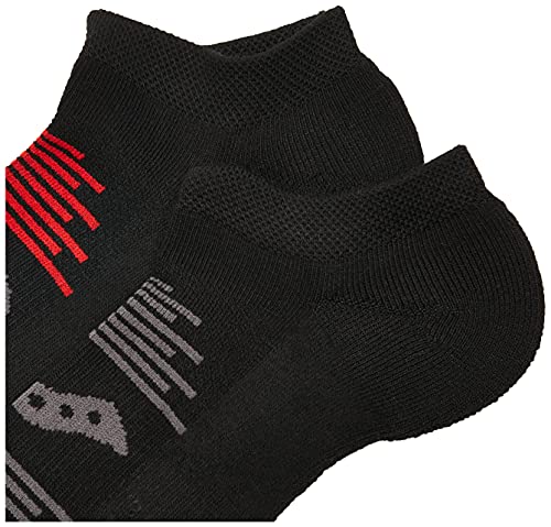 Saucony Men's Multi-Pack Firework Ventilating Performance Comfort No-Show Socks, Grey/Black (6 Pairs), Shoe Size: 8-12