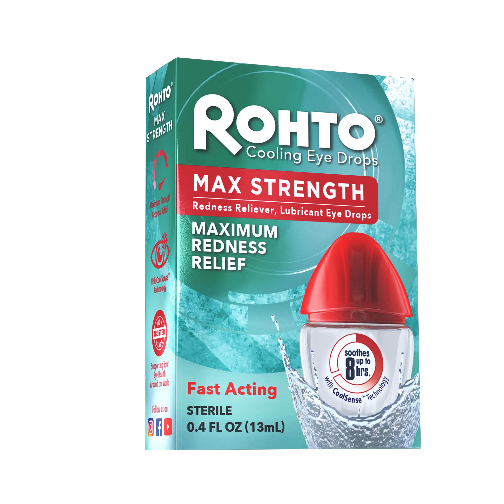 Rohto Maximum Redness Relief Cooling Eye Drops (Pack of 6)