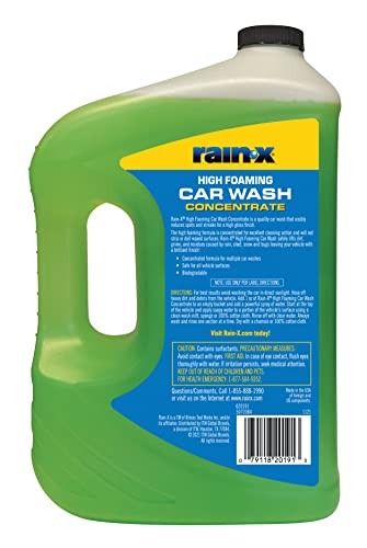 Rain-X 620191 Foaming Car Wash - 100 fl oz. High-Foaming, Concentrated Formula For Greater Cleaning Action, Safely Lifting Dirt, Grime And Residues For An Exceptional Clean