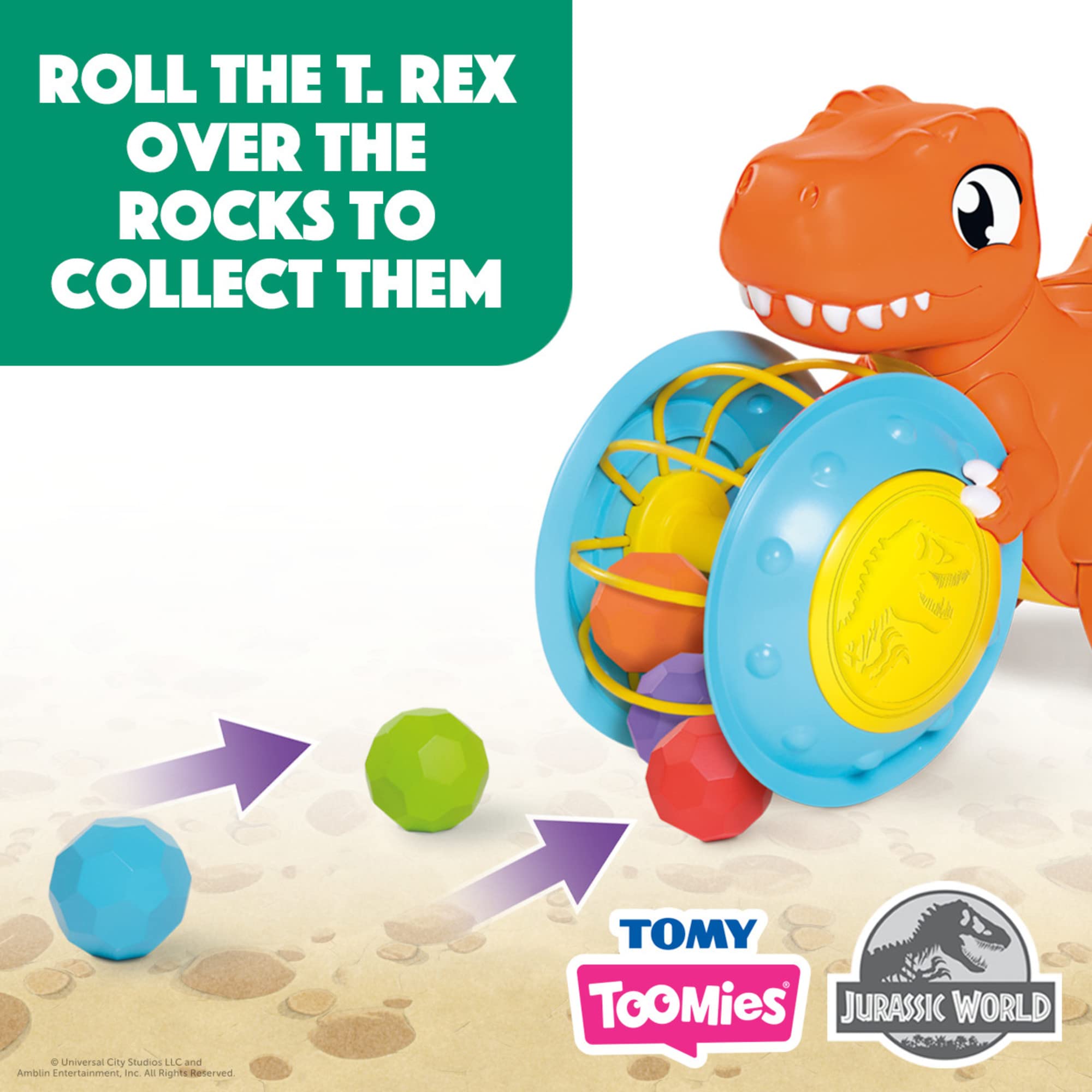 Toomies Jurassic World Chase & Roll Raptors – Dinosaur Toys for Developmental Play – 12m+